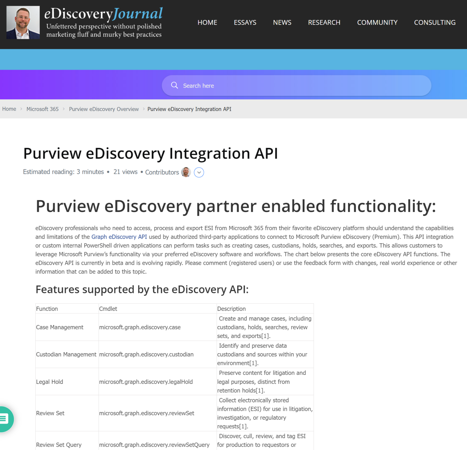 Leveraging the Purview eDiscovery API – eDiscovery Journal